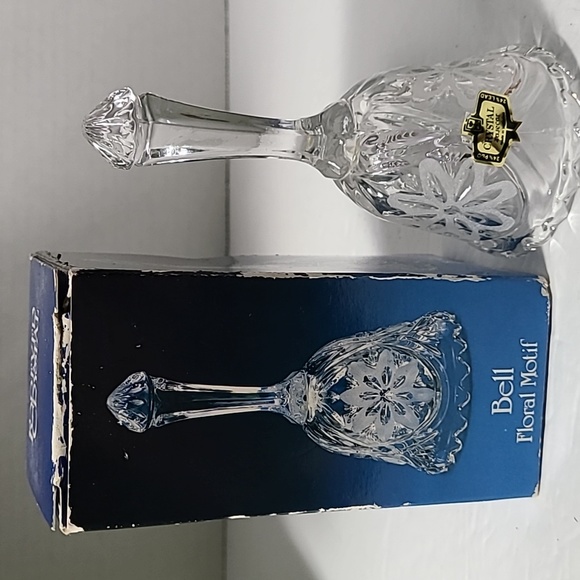 Accents | Vintage Crystal Glass Bell Floral Motif Made In Yugoslavia ...